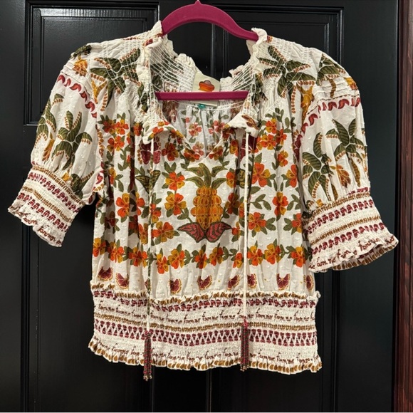FARM Rio | Tops | Farm Rio Smocked Blouse | Poshmark